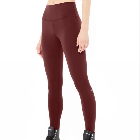 ALO Yoga | Pants & Jumpsuits | Alo Yoga Full Length Burgundy Red High ...